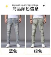 China Daily Mid Waist Green Blue wholesale skinny jeans mens Youth Trend Autumn 2025 Custom (Y240) for sale