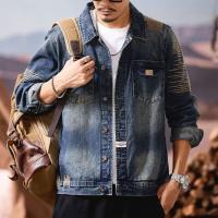 China Regular Blue Daily Fabric Hem french workwear jacket wholesale Long Sleeve Polyester 19% Custom (JK524) for sale