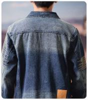 China Regular Blue Daily Fabric Hem french workwear jacket wholesale Long Sleeve Polyester 19% Custom (JK524) for sale