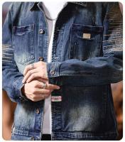 China Regular Blue Daily Fabric Hem french workwear jacket wholesale Long Sleeve Polyester 19% Custom (JK524) for sale