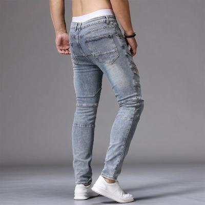 China Brown Blue Mid Waist Brown Blue Youth Trend wholesale skinny jeans mens Autumn 2025 Slight Stretch Custom (Y242) for sale
