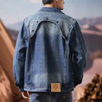China Blue Fabric Hem Long Sleeve biker jacket wholesale Polyester 19% Urban Fashion Custom (JK525) for sale