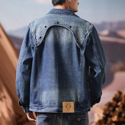 China Blue Fabric Hem Long Sleeve biker jacket wholesale Polyester 19% Urban Fashion Custom (JK525) for sale