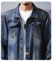 China Blue Fabric Hem Long Sleeve biker jacket wholesale Polyester 19% Urban Fashion Custom (JK525) for sale