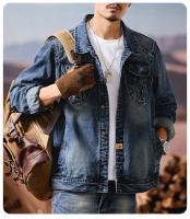 China Blue Fabric Hem Long Sleeve biker jacket wholesale Polyester 19% Urban Fashion Custom (JK525) for sale