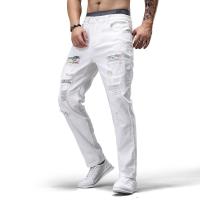 China White Daily Mid Waist wholesale skinny jeans mens Youth Trend Regular Fit Custom (P396) for sale