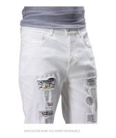 China White Daily Mid Waist wholesale skinny jeans mens Youth Trend Regular Fit Custom (P396) for sale