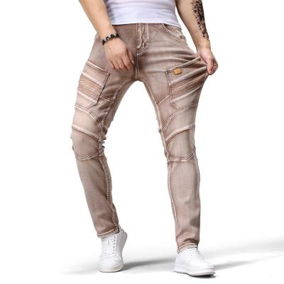 China Daily Mid Waist Brown Blue wholesale skinny jeans mens Youth Trend Autumn 2025 Custom (Y242) for sale