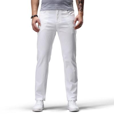 China White Daily Casual mens pants wholesale Mid Waist Slight Stretch Custom (P321) for sale