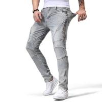 China Blue Daily Mid Waist wholesale skinny jeans mens Youth Trend Slight Stretch Custom (Y241) for sale