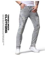 China Blue Daily Mid Waist wholesale skinny jeans mens Youth Trend Slight Stretch Custom (Y241) for sale