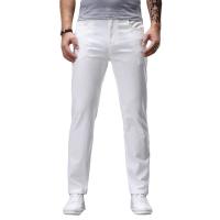 China White White Daily Mid Waist wholesale skinny jeans mens Minimalist Regular Fit Custom (P321) for sale