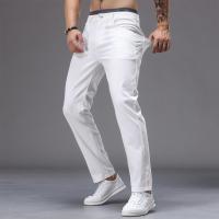 China White White Daily Mid Waist wholesale skinny jeans mens Minimalist Regular Fit Custom (P321) for sale