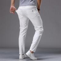 China White White Daily Mid Waist wholesale skinny jeans mens Minimalist Regular Fit Custom (P321) for sale