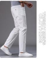 China White White Daily Mid Waist wholesale skinny jeans mens Minimalist Regular Fit Custom (P321) for sale