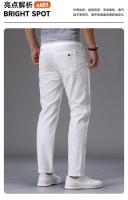 China White White Daily Mid Waist wholesale skinny jeans mens Minimalist Regular Fit Custom (P321) for sale