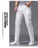 China White White Daily Mid Waist wholesale skinny jeans mens Minimalist Regular Fit Custom (P321) for sale