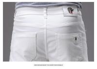 China White White Daily Mid Waist wholesale skinny jeans mens Minimalist Regular Fit Custom (P321) for sale