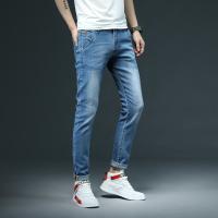 China Daily Mid Waist Youth Trend wholesale skinny jeans mens Stone Washed Vintage Washed Custom (Y809) for sale