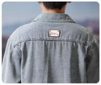 China Blue Solid Color Youth Trend mens wholesale dress shirts Long Sleeve Lapel Collar Custom (CS006) for sale