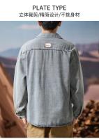 China Blue Solid Color Youth Trend mens wholesale dress shirts Long Sleeve Lapel Collar Custom (CS006) for sale
