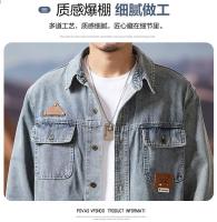 China Blue Solid Color Youth Trend mens wholesale dress shirts Long Sleeve Lapel Collar Custom (CS006) for sale