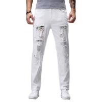 China White Daily Washed wholesale skinny jeans mens Mid Waist Distressed Custom (P396) for sale
