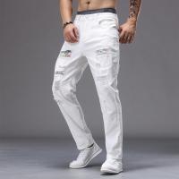 China White Daily Washed wholesale skinny jeans mens Mid Waist Distressed Custom (P396) for sale