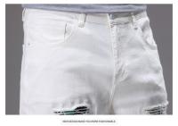 China White Daily Washed wholesale skinny jeans mens Mid Waist Distressed Custom (P396) for sale