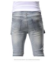 China Outdoor Mid Waist Green Blue wholesale skinny jeans mens Stone Wash Youth Trend Custom (Y240) for sale