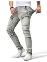 China Outdoor Mid Waist Green Blue wholesale skinny jeans mens Stone Wash Youth Trend Custom (Y240) for sale