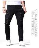 China Daily Washed Mid Waist wholesale skinny jeans mens White Black Youth Trend Custom (P399) for sale