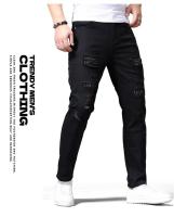 China Daily Washed Mid Waist wholesale skinny jeans mens White Black Youth Trend Custom (P399) for sale