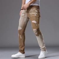 China Daily Mid Waist Stone Washed wholesale skinny jeans mens Urban Fashion Khaki Army Green Custom (TM257) for sale