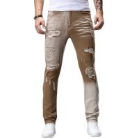 China Daily Mid Waist Stone Washed wholesale skinny jeans mens Urban Fashion Khaki Army Green Custom (TM257) for sale