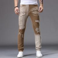 China Daily Mid Waist Stone Washed wholesale skinny jeans mens Urban Fashion Khaki Army Green Custom (TM257) for sale