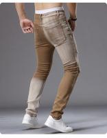 China Daily Mid Waist Stone Washed wholesale skinny jeans mens Urban Fashion Khaki Army Green Custom (TM257) for sale
