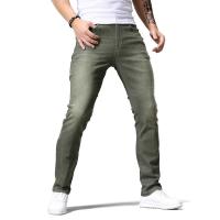 China Mid Waist Washed Mid Waist Youth Trend wholesale skinny jeans mens Blue Army Green Khaki Dark Grey Regular Custom (MG109) for sale