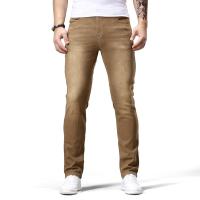 China Mid Waist Washed Mid Waist Youth Trend wholesale skinny jeans mens Blue Army Green Khaki Dark Grey Regular Custom (MG109) for sale