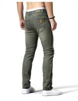 China Mid Waist Washed Mid Waist Youth Trend wholesale skinny jeans mens Blue Army Green Khaki Dark Grey Regular Custom (MG109) for sale