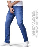 China Mid Waist Washed Mid Waist Youth Trend wholesale skinny jeans mens Blue Army Green Khaki Dark Grey Regular Custom (MG109) for sale