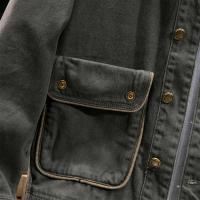 China Army Green Fabric Hem Cotton 100% french workwear jacket wholesale Long Sleeve Autumn 2025 Custom (JK761) for sale