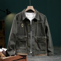 China Army Green Fabric Hem Cotton 100% french workwear jacket wholesale Long Sleeve Autumn 2025 Custom (JK761) for sale