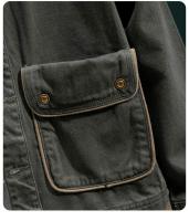 China Army Green Fabric Hem Cotton 100% french workwear jacket wholesale Long Sleeve Autumn 2025 Custom (JK761) for sale