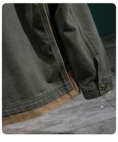 China Army Green Fabric Hem Cotton 100% french workwear jacket wholesale Long Sleeve Autumn 2025 Custom (JK761) for sale