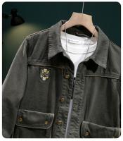 China Army Green Fabric Hem Cotton 100% french workwear jacket wholesale Long Sleeve Autumn 2025 Custom (JK761) for sale