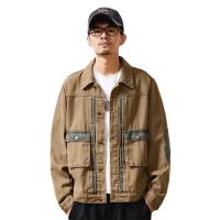 China Cotton 100% Daily Fabric Hem Color Block french workwear jacket wholesale Cotton 100% Long Sleeve Custom (JK750) for sale