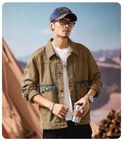 China Cotton 100% Daily Fabric Hem Color Block french workwear jacket wholesale Cotton 100% Long Sleeve Custom (JK750) for sale