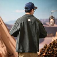 China Cotton 100% Daily Army Green Fabric Hem french workwear jacket wholesale Cotton 100% Long Sleeve Custom (JK733) for sale