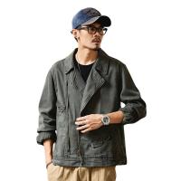 China Cotton 100% Daily Army Green Fabric Hem french workwear jacket wholesale Cotton 100% Long Sleeve Custom (JK733) for sale